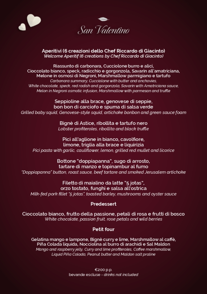Menu degustazione | All'Oro Restaurant
